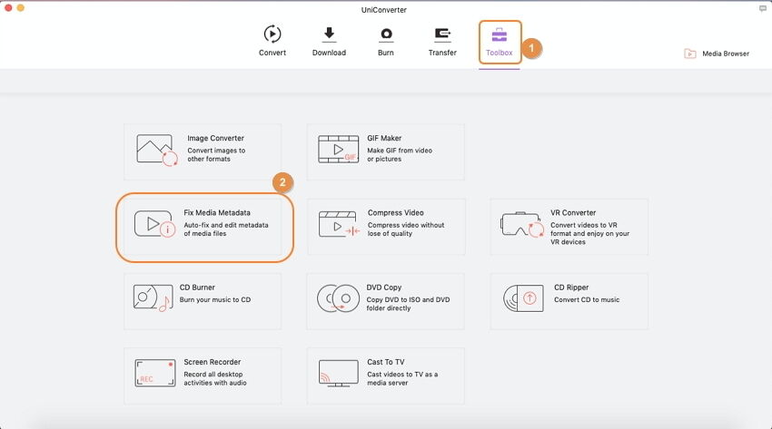 How to Fix Media Metadata - Wondershare UniConverter for Mac